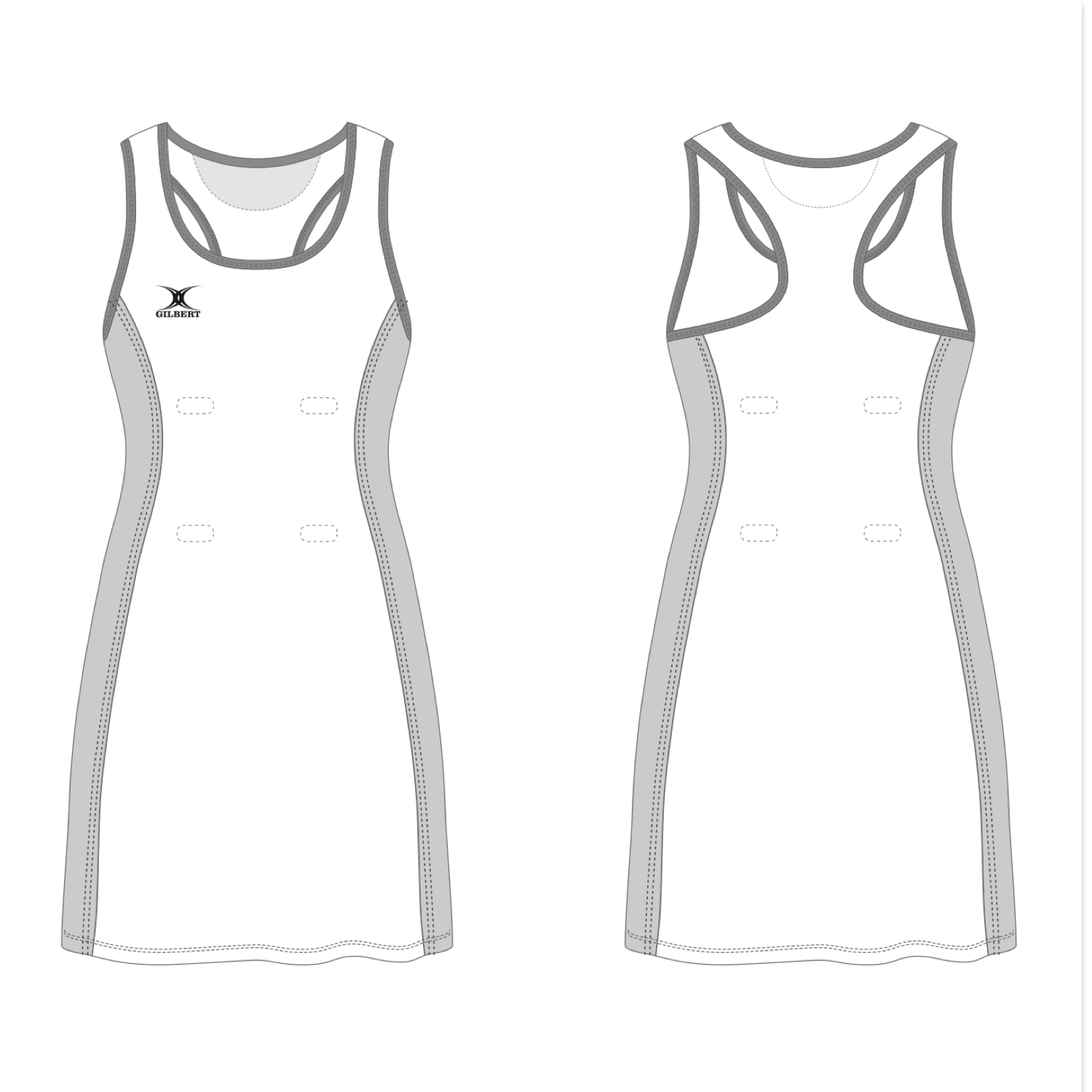 Product: Womens Club Racer Back Netball Dress ENVYROpique