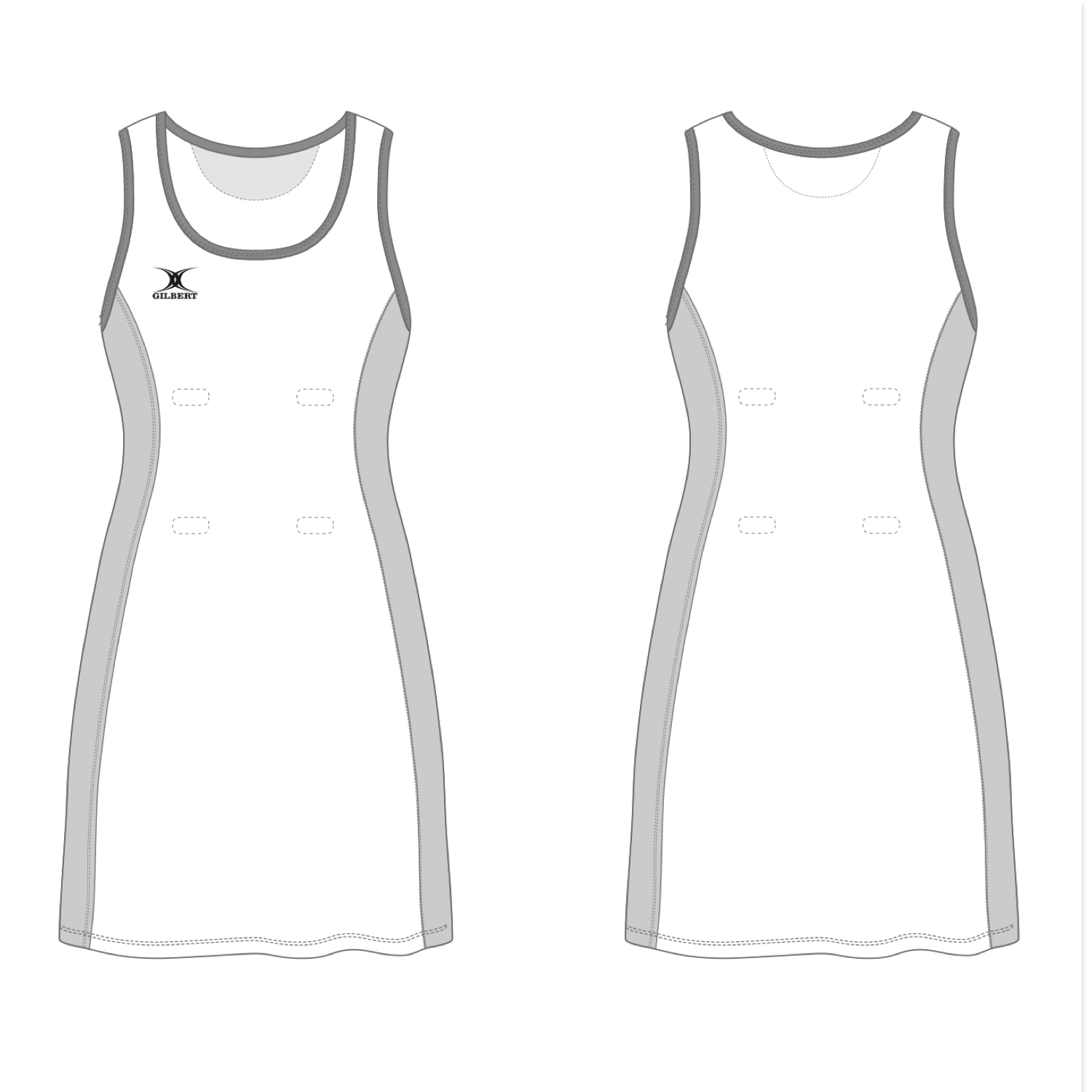 Product: Womens Club Standard Back Netball Dress Long Length ENVYROpique
